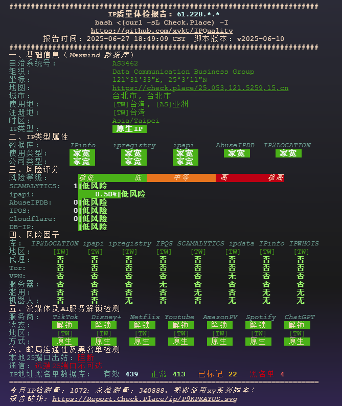 recloud的hinet独立ip测试（留个档)